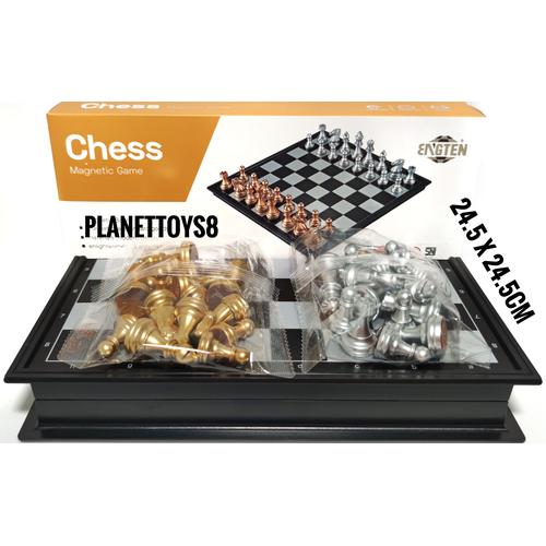 Jual Catur Magnet Emas Perak Gold Silver Lipat Chess Folding Magnetic ...