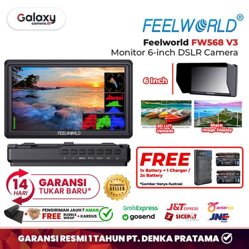Promo FeelWorld FW568 V3 Monitor 6-inch DSLR Camera Field Monitor Cicil ...