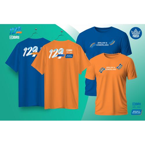 Promo Kaos HUT BRI ke - 129 tahun 2024. BRI Brilian & Cemerlang. BRI ...
