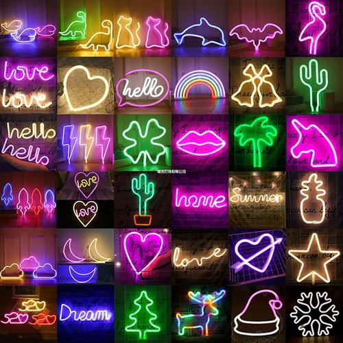 Jual Lampu Neon Sign Light Love Lightning Led Baterai Usb - Love, Pink ...