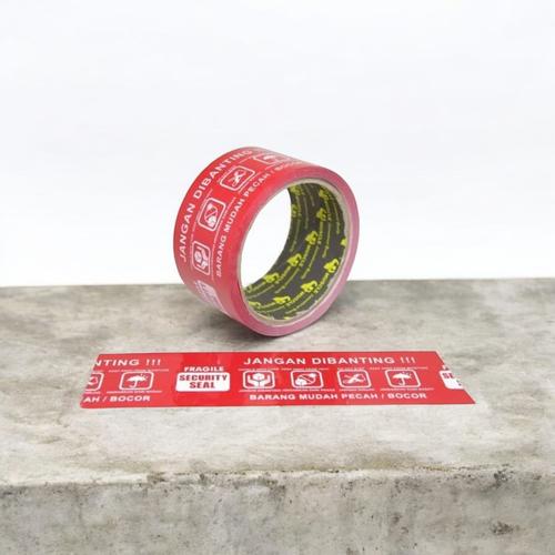 Jual Lakban Label Merah Fragile Security Seal Jangan Dibanting Barang ...