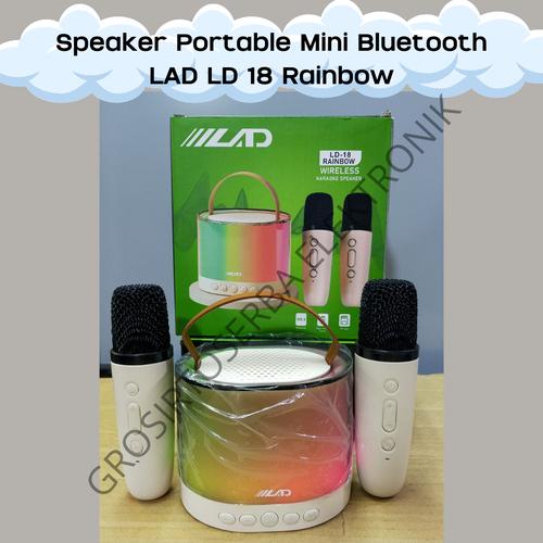 Jual Speaker Karaoke Mini Portable Bluetooth LAD LD 18 Rainbow 2 Mic ...