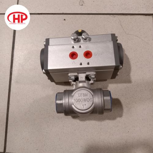 Jual PNEUMATIC ACTUATOR BALL VALVE 3WAY 2"INCH SINGLE ACTING - T--PORT - Jakarta Barat ...