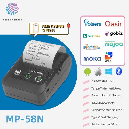 Jual PRINTER KASIR 58mm Printer Thermal alat print resi support Android ...