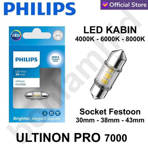 Jual LED Kabin Philips Ultinon PRO7000 Lampu Festoon Tabung C5W Putih ...