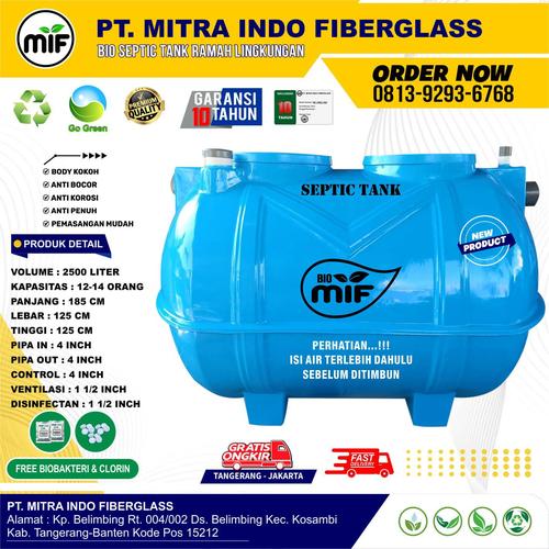 Jual septic tank 2500 liter biomiff. bioboss, biotech, biofil,biofilter ...