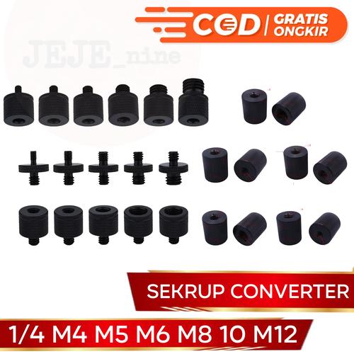 Jual Sekrup Converter 1/4 M4 M5 M6 M8 M10 M12 adapter screw stand ...