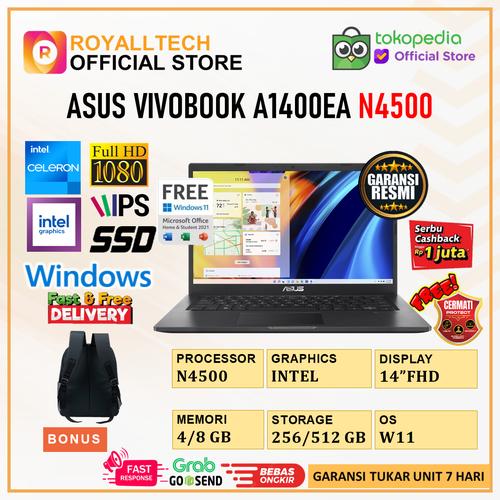 Promo ASUS VIVOBOOK 14 A1400KA E410KA INTEL N4500 8GB 512GB W11+OHS 14 ...