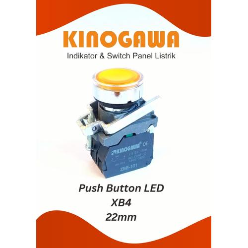 Jual Push Button 22mm XB4-BW3561 Lampu LED Body Besi - KUNING KINOGAWA ...