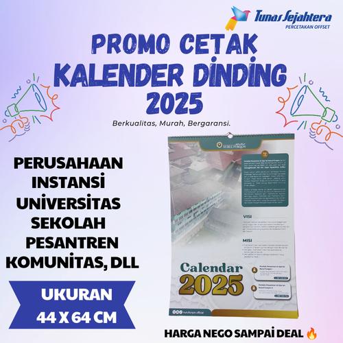 Jual Cetak Kalender 2025 Ukuran 44x64 Jumbo 6 Lembar - 500, SPIRAL ...
