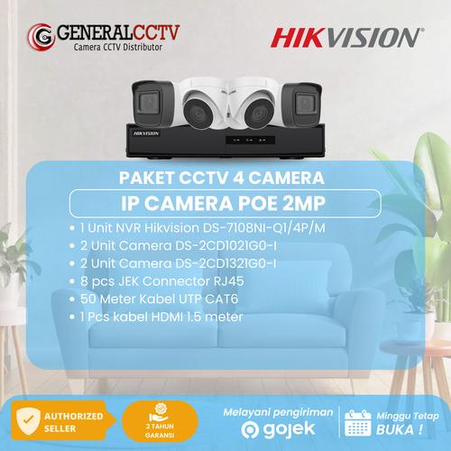 Promo Paket 4 IP Camera Hikvision 2MP Network IP Camera POE Cctv Kamera ...