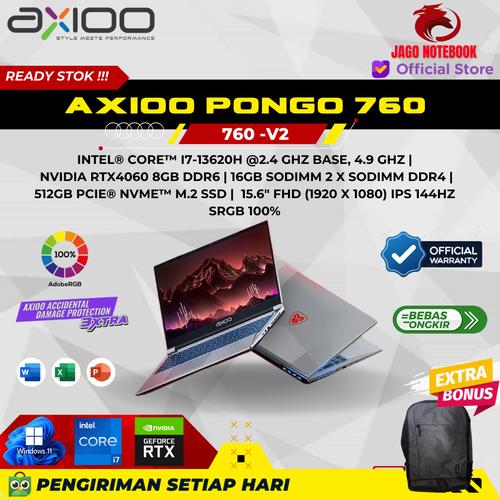 Promo Axioo Pongo 760 V2 i7-12650H RTX 4060 16GB 512GB 15.6" sRGB Win11 ...