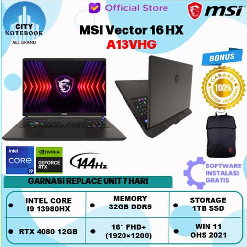 Promo MSI Vector 16 HX A13VHG RTX4080 12gb core i9 13980hx 32gb 1tbssd ...