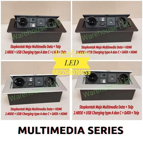 Jual Stop Kontak Meja Multimedia Series isi 2 Stopkontak EU Arde 2 USB ...