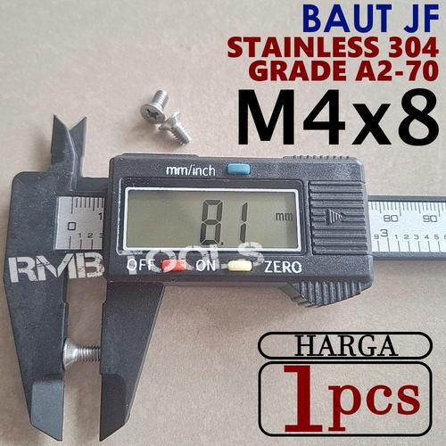 Jual Baut JF M4x8 Stainless Steel 304 Obeng Plus Flat Head Tahan Karat M4 - Kota Tangerang ...