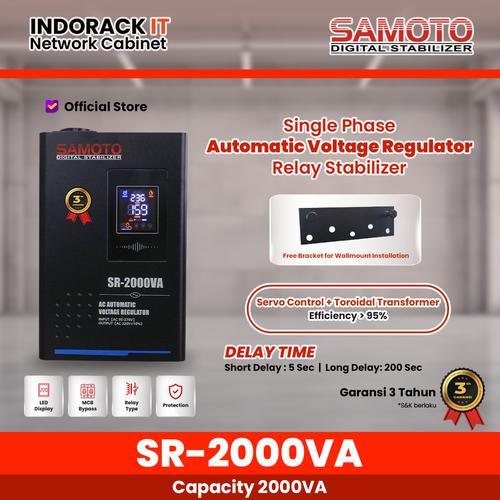Promo Stabilizer SAMOTO Relay Stavolt 2000VA AVR Stabiliser Relay Controlled Series SR2000 AC ...