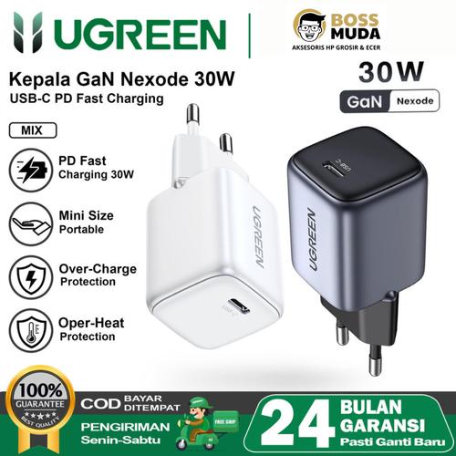 Jual Kepala Charger UGREEN Adaptor GaN 30W Type C PD Fast Charging ...