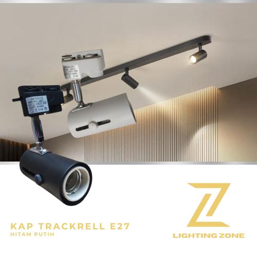 Jual Kap Lampu Track Rell Spotlight Fitting E27 Aluminium Hitam Putih ...