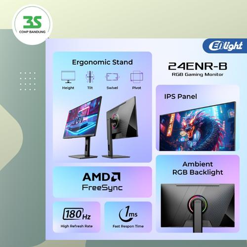 Jual Monitor Enlight 24ENR-B Gaming 24 Inch, IPS, 1ms, 180Hz, RGB Backlight, Pivot - Kota ...