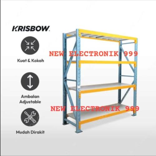 Jual Krisbow Rak Penyimpanan 4 Tingkat 180x60x200 Cm Biru/kuning ...