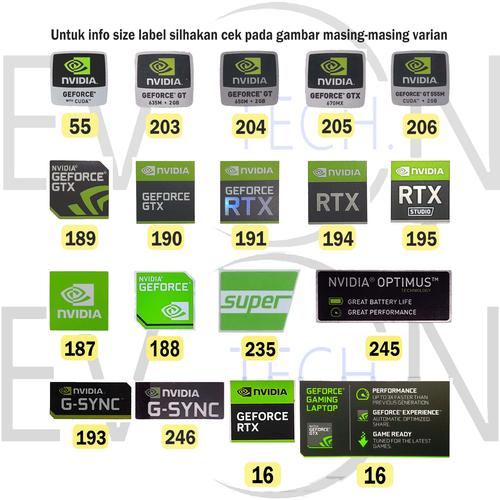 Jual Logo Stiker Sticker NVIDIA RTX VR 2060 2070 2080 2080Ti Titan G ...