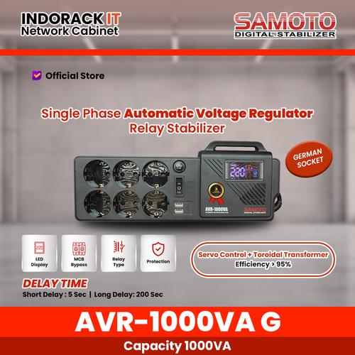Promo SAMOTO Stabilizer Relay 1000VA GERMANY Socket Colokan Stop Kontak ...