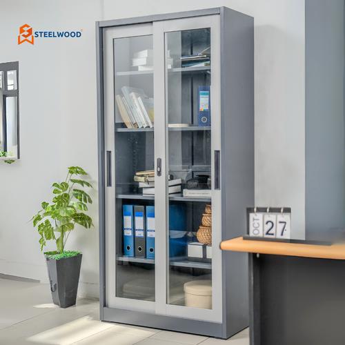 Jual STEELWOOD || ALMARI / LEMARI ARSIP BESI SLIDING KACA - BEST ...