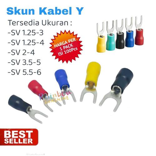 Jual Skun Kabel Y SV 1.25-4 1 PACK ISI 100 PCS - Merah, 1 PACK 100PCS - Kab. Tangerang - rainbow ...