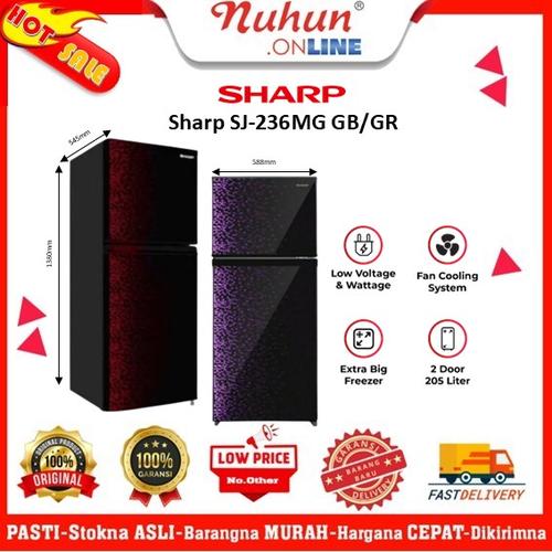 Jual Sharp Kulkas 2 Pintu Type SJ GB 236MG Kapasitas Jumbo Irit Listrik dengan Freezer 137 Liter ...