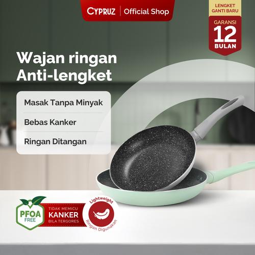 Promo Cypruz Wajan Penggorengan Anti Lengket Fry Pan Green Series - 18 ...