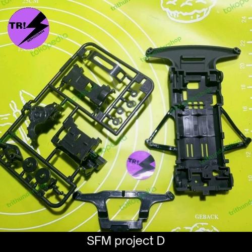 Jual chassis sfm carbon rep tamiya + gearbox + akar super FM merk project D - 1 set 3 item ...