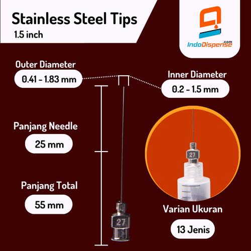 Jual SS304 Stainless Steel Dispensing Tips 1-1/2" 14G-27G - 14G - Kota Surabaya - PT ...