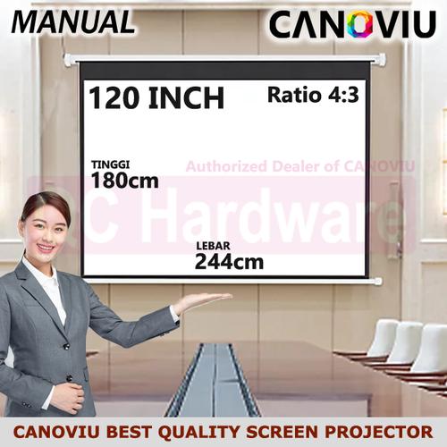 Jual Canoviu Screen Projector 120 Inch | Ratio 4:3 | Layar Proyektor ...