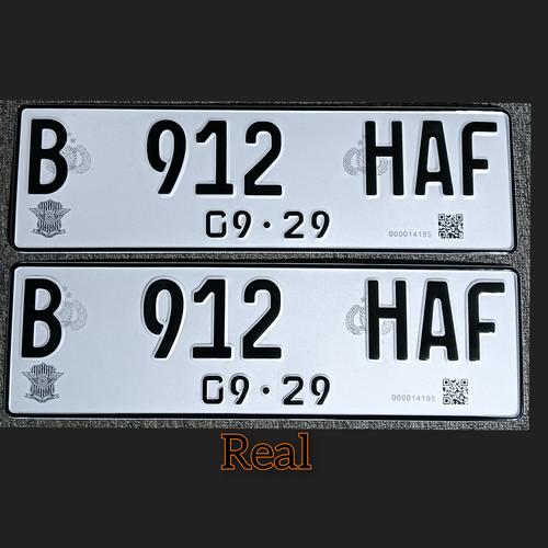 Jual pelate mobil reflektif barcode QR warna putih font terbaru 2pcs ...