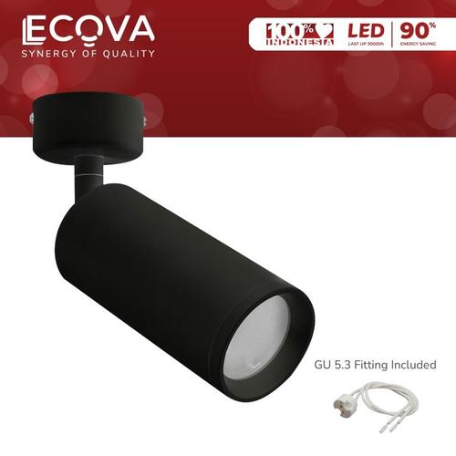 Jual Kap Lampu Spotlight Plafon Ecova Fitting MR16 GU 5.3 Hitam Putih ...