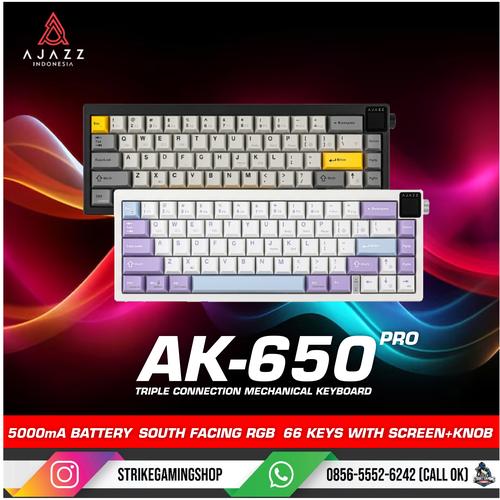 Jual AJAZZ AK650 PRO THREE MODE WIRELESS GAMING KEYBOARD - THE FOG SEA ...
