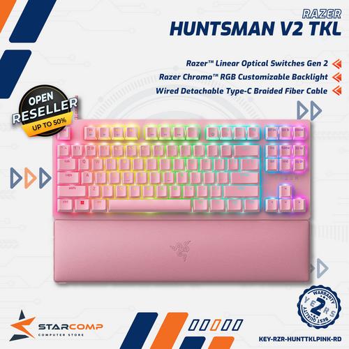 Promo Razer Huntsman V2 TKL Quartz Mechanical Gaming Keyboard Pink ...