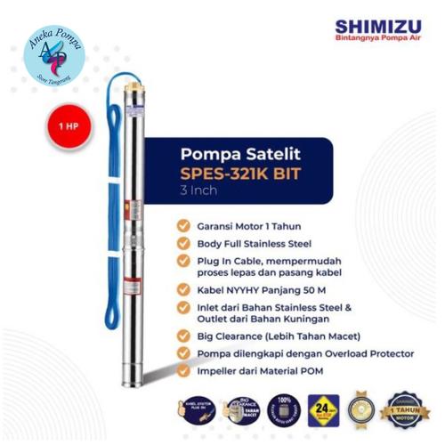 Jual Pompa Sumbersible Satelit Shimizu 1 HP 3” + Kabel 50 Meter EcoSeries ( SPES-321 K Bit ...