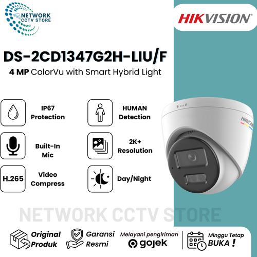 Jual Hikvision IP Camera DS-2CD1347G2H-LIU/F 4MP ColorVu Smart Hybrid Light Fixed Turret ...