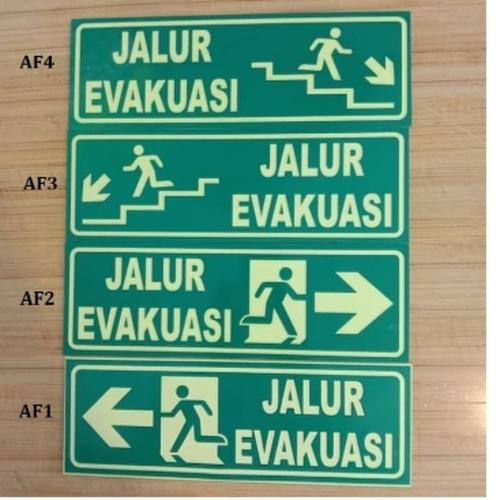 Jual sign akrilik JALUR EVAKUASI glow in the dark Fosfor rambu arah ...