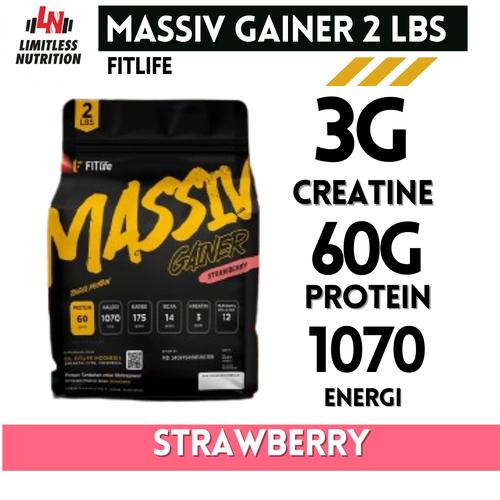 Jual FITLIFE MASSIV GAINER 2Lbs Mass Gainer 2 Lbs - Strawberry - Kab ...