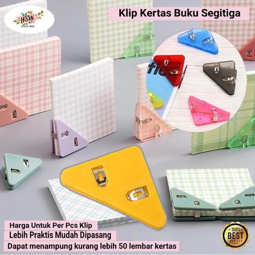 Jual Klip Sudut Kertas Segitiga Warna Warni Klip Kertas Paper Klip Buku ...