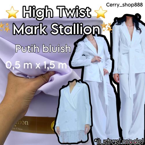 Jual 0,5 meter kain meteran kain eceran kain rollan high twis kain jas kain putih bluish kain ...