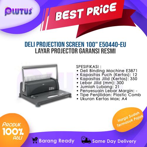 Jual Deli Binding Machine E3871 A4 Mesin Jilid Plastic Comb Garansi ...