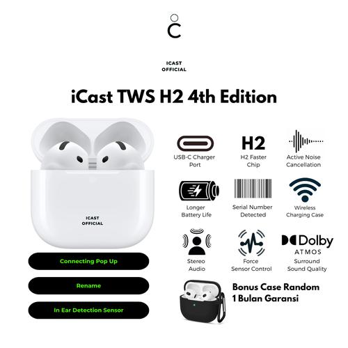 Promo iCast TWS 4 ANC H2 Chip TWS Wireless Charging True Wireless Stereo - ANC - Kota Surabaya ...