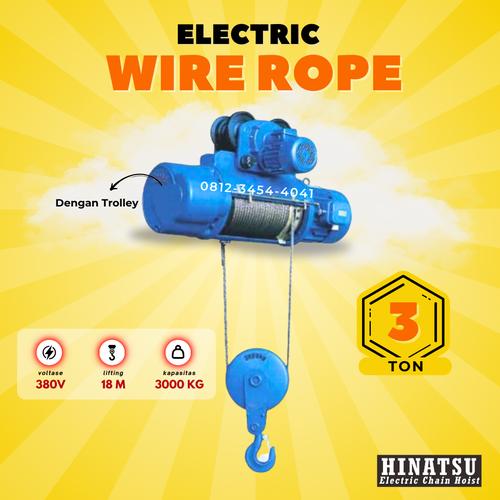Jual Wire Rope 3 Ton Hinatsu Katrol Seling 18 Meter 380V - 3 TON 6 ...