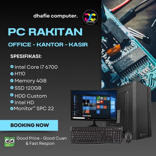 Jual PC Office Rakitan Core I7 6700 + Monitor / SSD 120GB / RAM 4GB / Dhafie Computer PC FULL ...