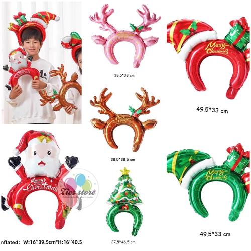 Jual Balon Foil Bando Natal / Head band Balloon / Balon Bandana merry ...