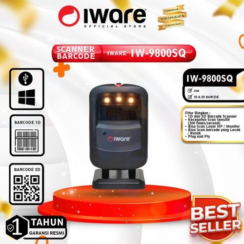 Jual Barcode Scanner 1D 2D Iware Omni IW-9800SQ Auto Sense - Kota ...
