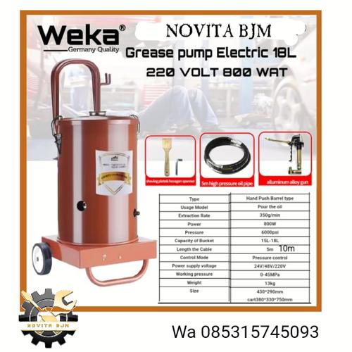 Jual Grease pump electric 18L Weka / pompa gris elektrik 18Liter weka ...